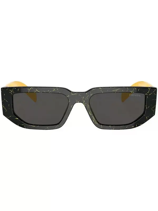 Prada Two-tone Logo-arm Sunglasses - Black