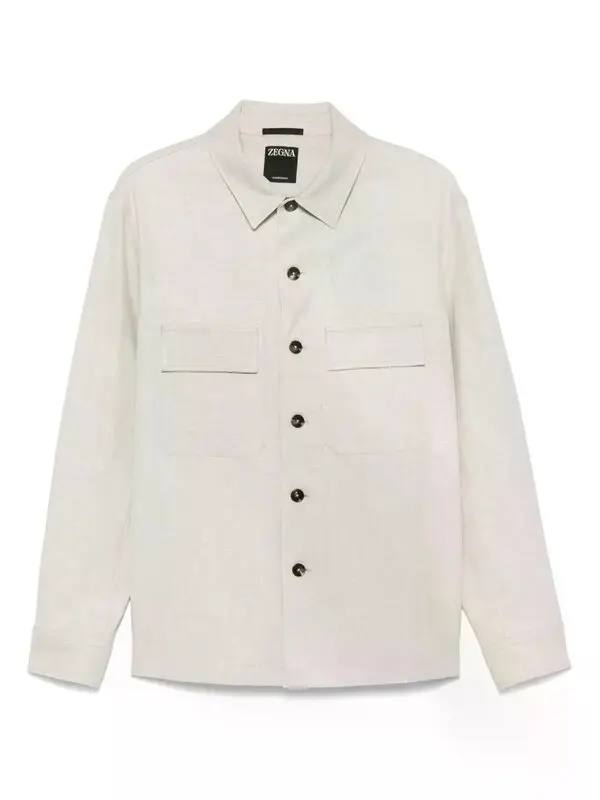 Zegna Cut-away-collar Shirt - Neutrals