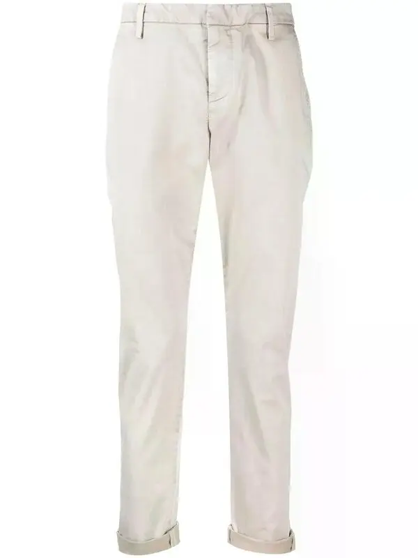 DONDUP Cropped Cotton Chino Trousers - Neutrals