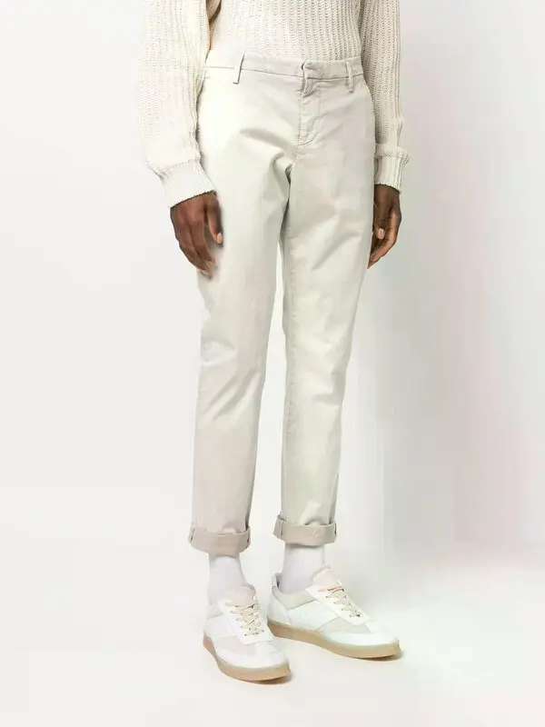 DONDUP Cropped Cotton Chino Trousers - Neutrals