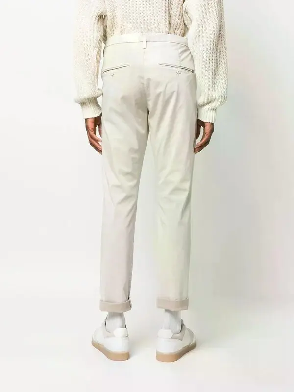DONDUP Cropped Cotton Chino Trousers - Neutrals