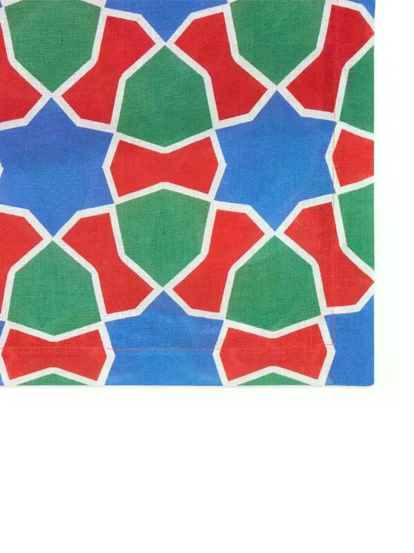 CABANA Tiles Linen Square Tablecloth