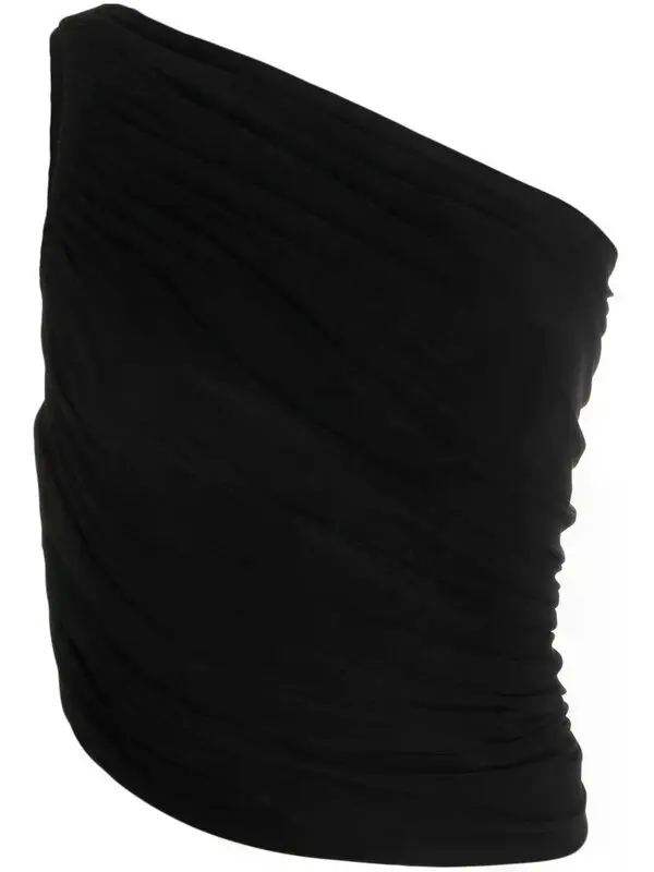 Norma Kamali Diana Ruched One-shoulder Top - Black