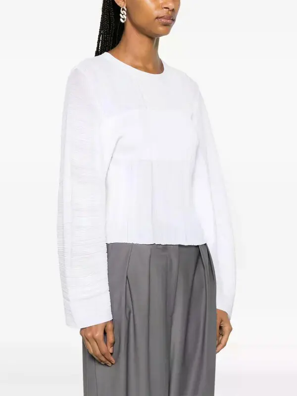 Stella McCartney Fine-knit Plissé-effect Top
