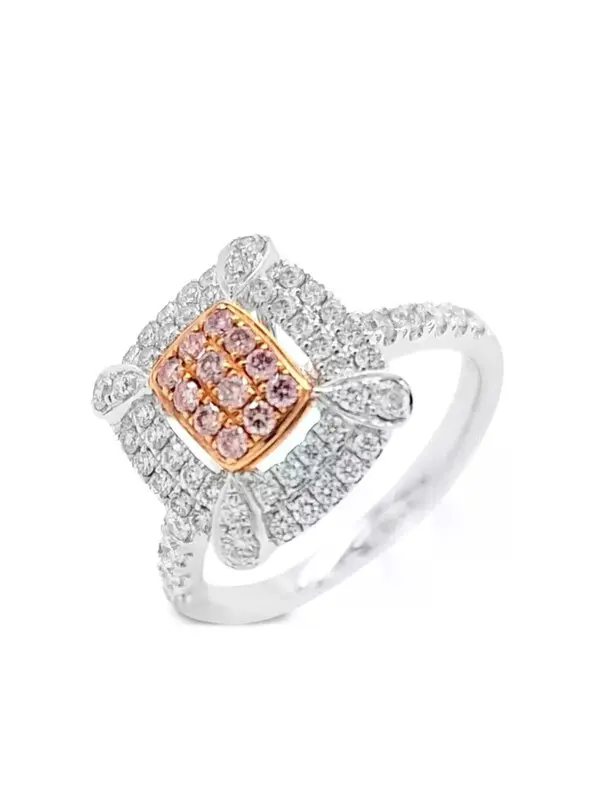 HYT JEWELRY 18k White Gold And Platinum Diamond Ring - Silver