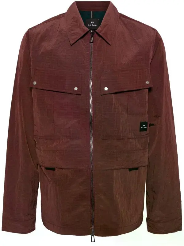 Paul Smith Zip-up Ripstop Jacket - Red