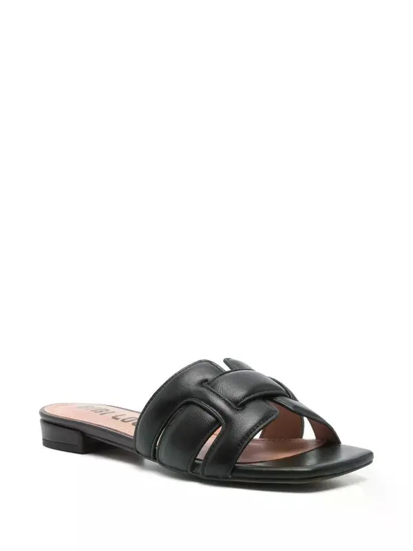 BIBI LOU Holly Cut-out Leather Flats - Black
