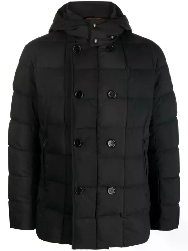 FAY Detachable-hood Zipped Padded Jacket - Black