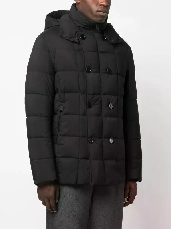 FAY Detachable-hood Zipped Padded Jacket - Black