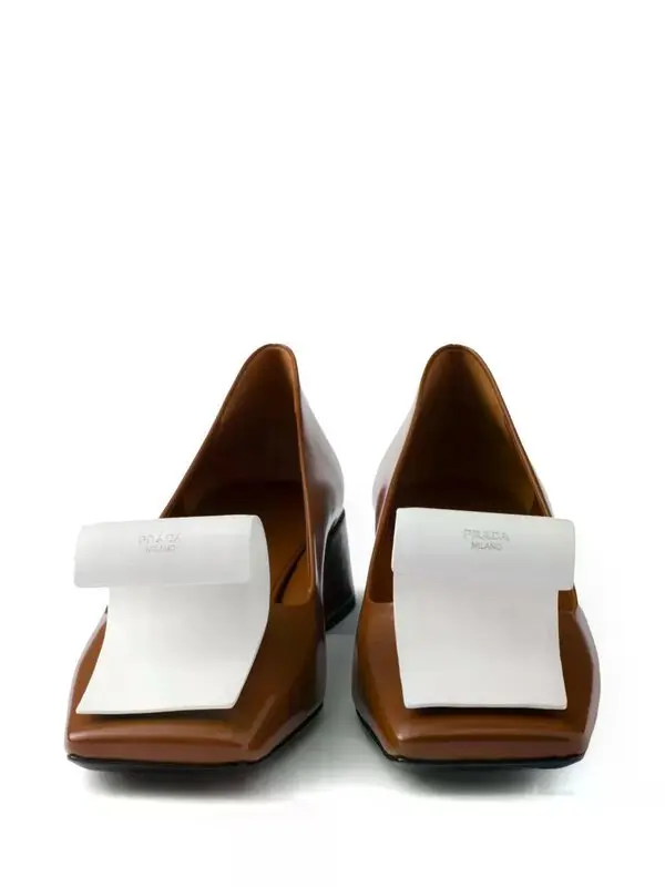 Prada 35mm Two-tone Brushed-leather Pumps