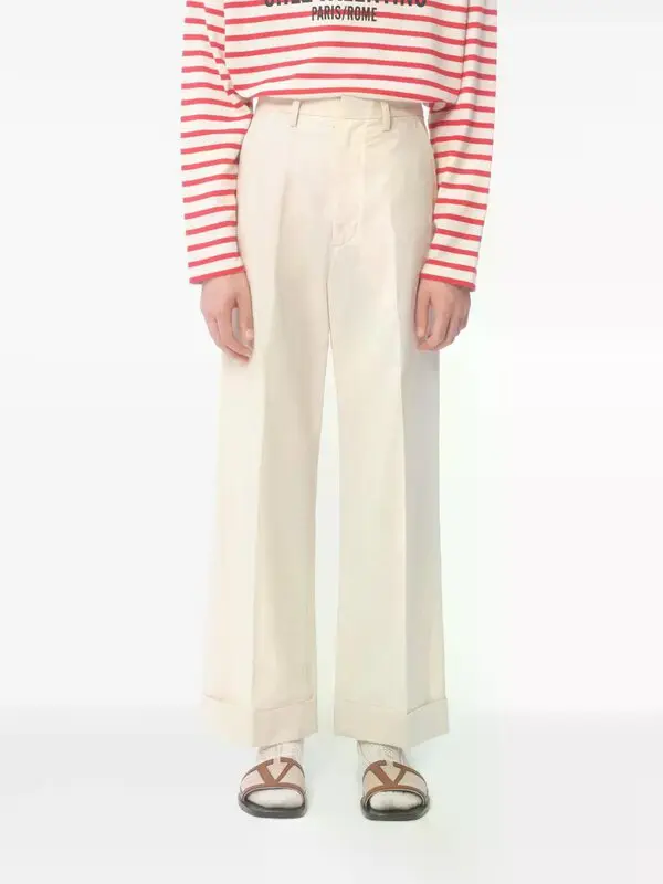 Valentino Garavani Cuffed Wide Leg Trousers