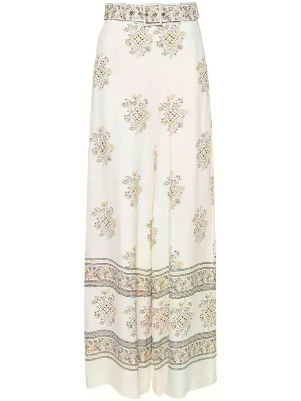 Zimmermann Utility Dot Lemon-print Wide Trousers