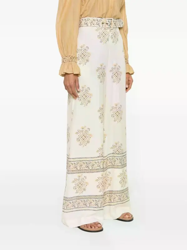Zimmermann Utility Dot Lemon-print Wide Trousers