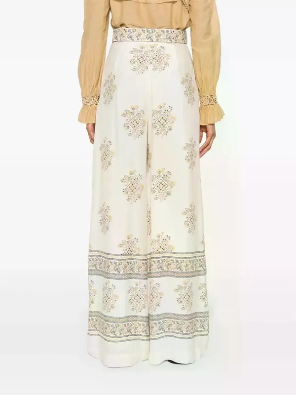 Zimmermann Utility Dot Lemon-print Wide Trousers