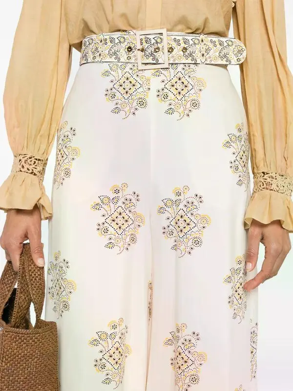 Zimmermann Utility Dot Lemon-print Wide Trousers