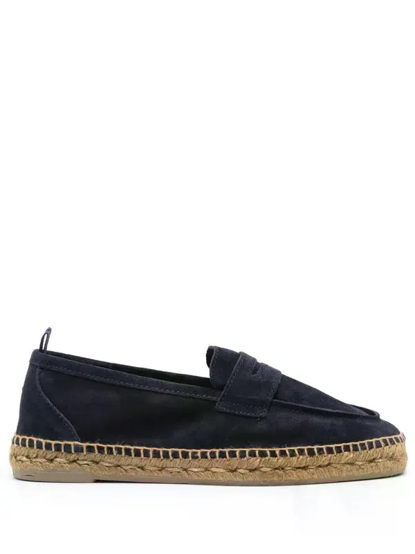 CastaÑer Braided Raffia Suede Espadrilles - Blue