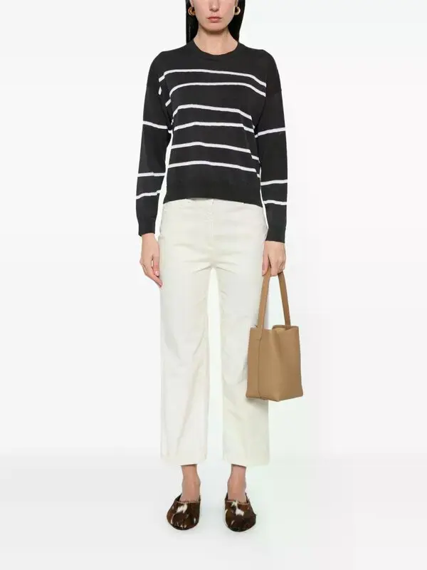Peserico Striped Crew Neck Sweater - Grey
