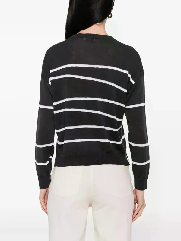 Peserico Striped Crew Neck Sweater - Grey