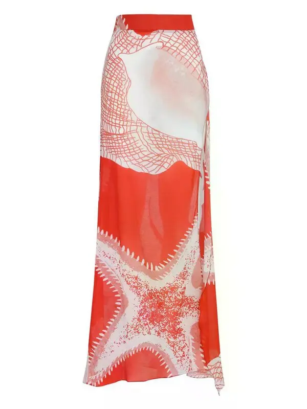 AMIR SLAMA X Jade Picon Shell-print Maxi Skirt