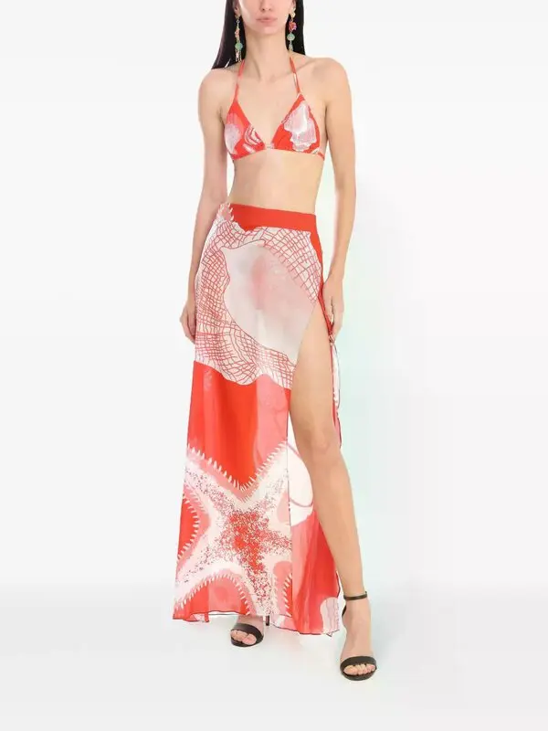 AMIR SLAMA X Jade Picon Shell-print Maxi Skirt