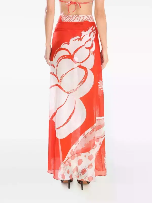 AMIR SLAMA X Jade Picon Shell-print Maxi Skirt