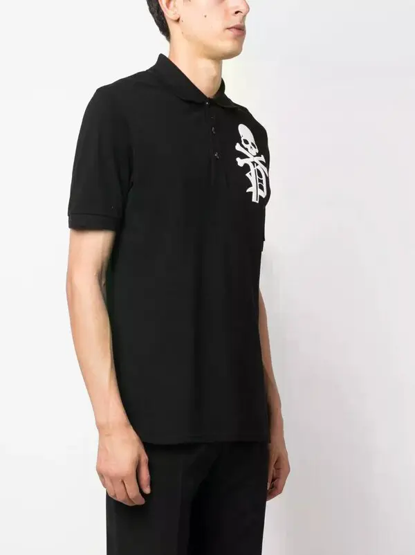 Philipp Plein Skull & Bones Piqué Polo Shirt