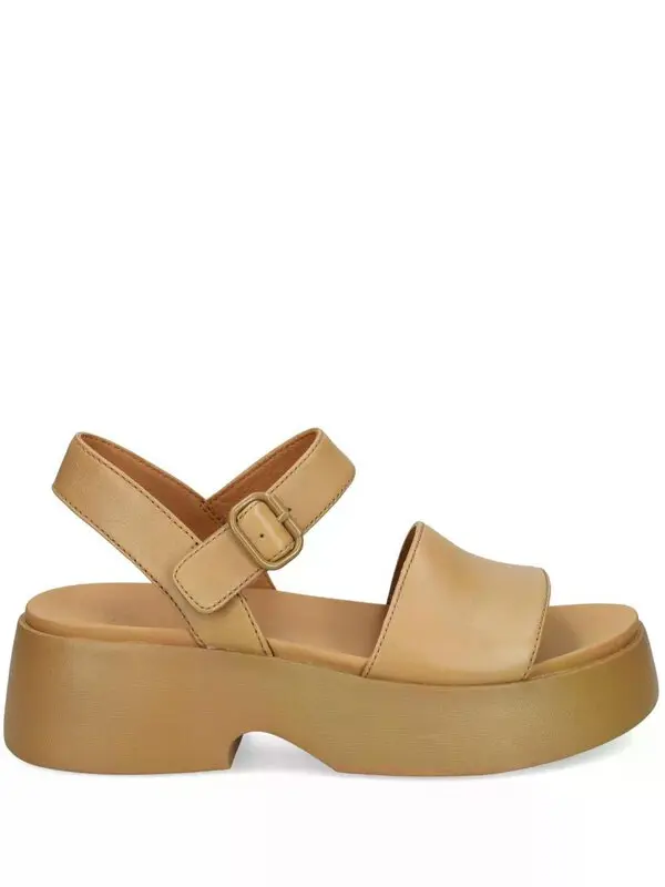 Camper Tasha 55mm Leather Platform Sandals - Brown
