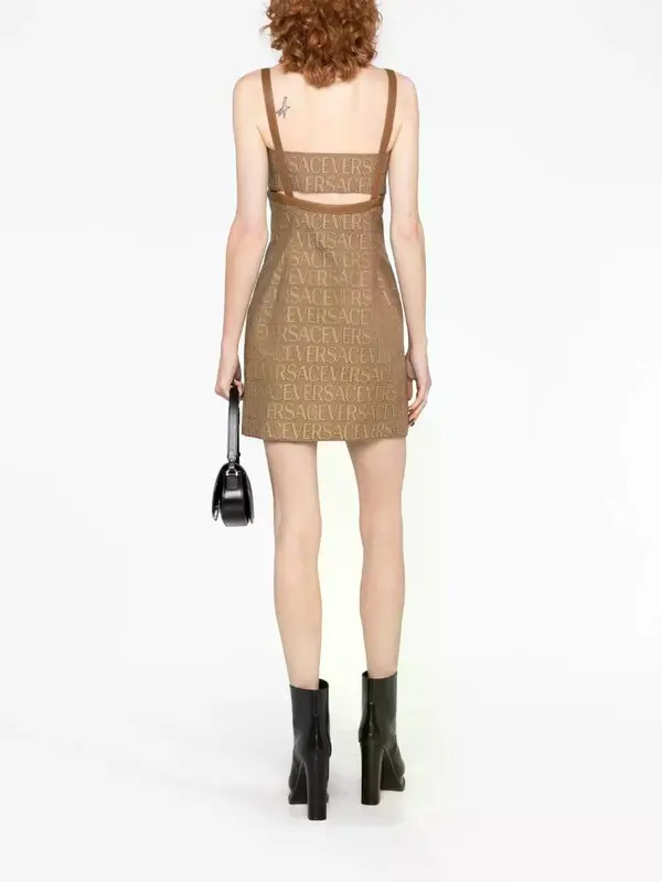 Versace Allover Cut-out Jacquard Minidress