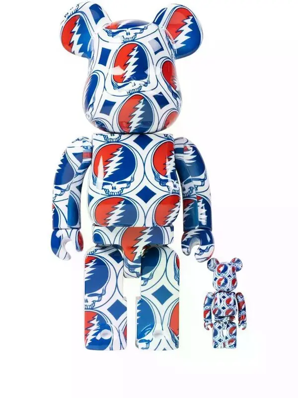 MEDICOM TOY X Grateful Dead Steal Your Face Be@rbrick 100% And 400% Figure Set - White