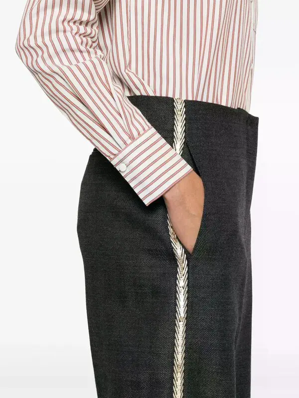 FORTE_FORTE Herringbone Wool Tailored Trousers