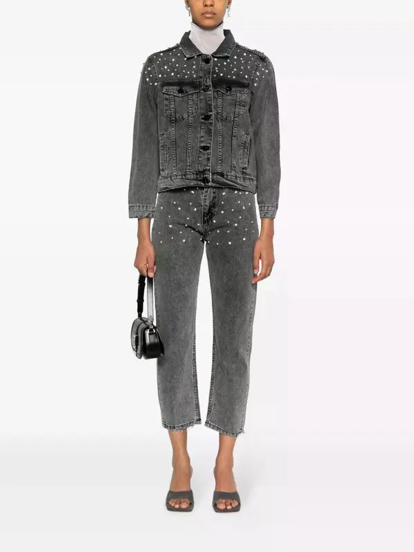 ANA RADU Crystal-embellished Denim Jacket