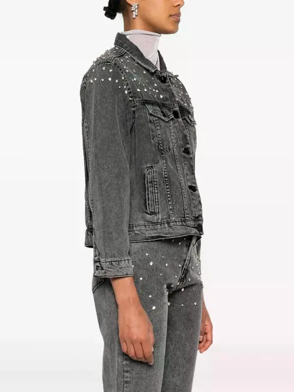ANA RADU Crystal-embellished Denim Jacket