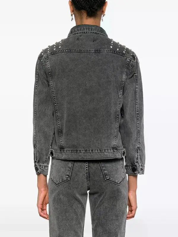 ANA RADU Crystal-embellished Denim Jacket