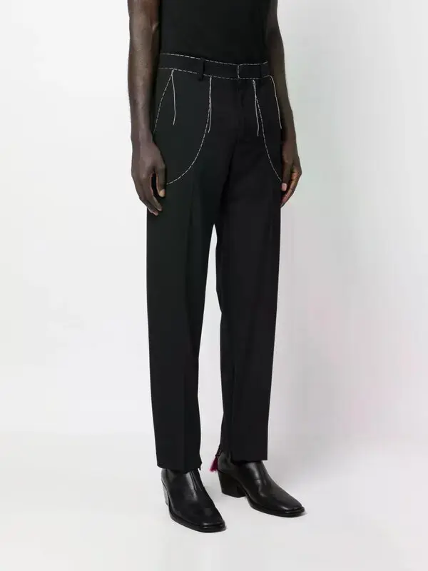 Off-White Contrast Stitch Tailored Trousers