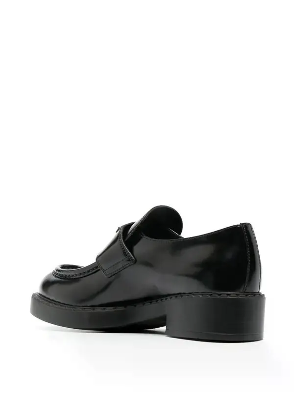 Prada Chocolate Logo Plaque 40mm Loafers