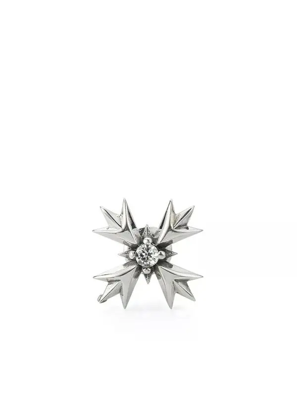 Emanuele Bicocchi Crest Crystal-embellished Earring - Silver