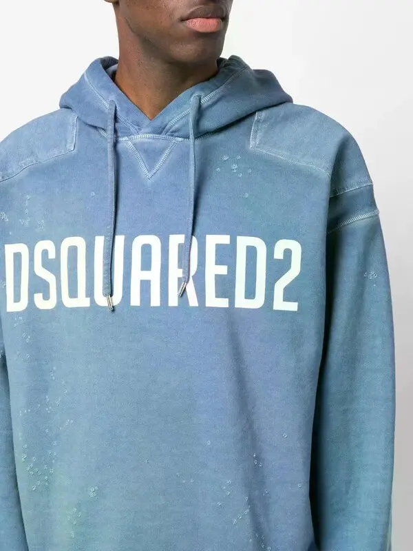 Dsquared2 Logo-print Distressed Hoodie
