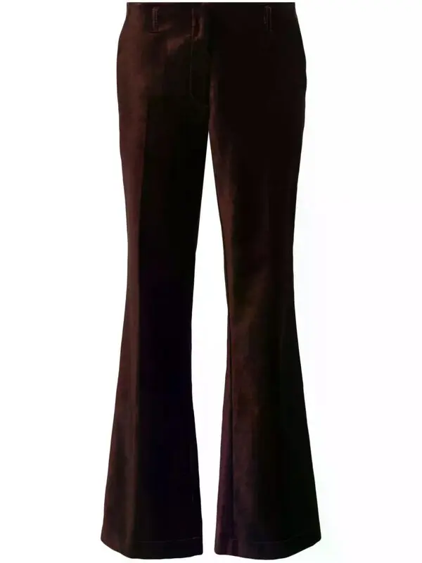 FORTE_FORTE Velvet Straight-leg Trousers - Brown