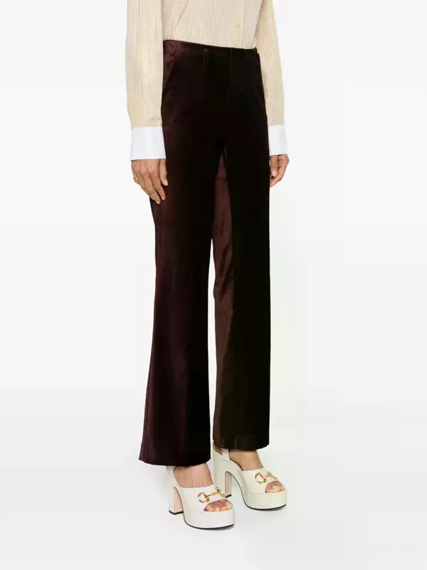 FORTE_FORTE Velvet Straight-leg Trousers - Brown