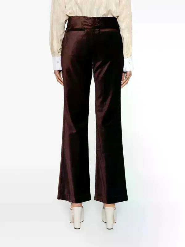 FORTE_FORTE Velvet Straight-leg Trousers - Brown