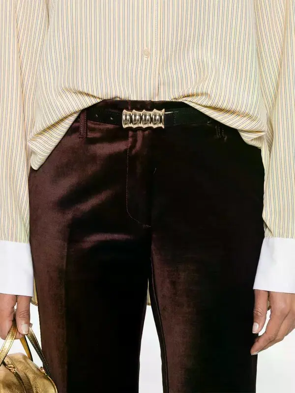 FORTE_FORTE Velvet Straight-leg Trousers - Brown