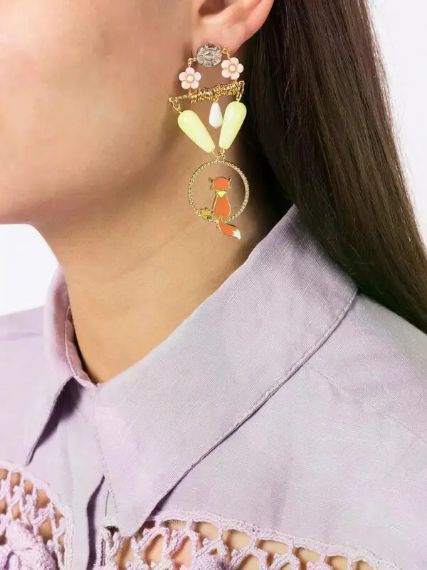 AMIR SLAMA Cat Motif Drop Earrings