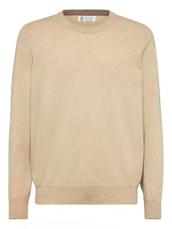Brunello Cucinelli Crew Neck Cashmere Sweater - Neutrals