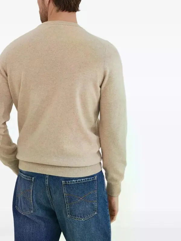 Brunello Cucinelli Crew Neck Cashmere Sweater - Neutrals