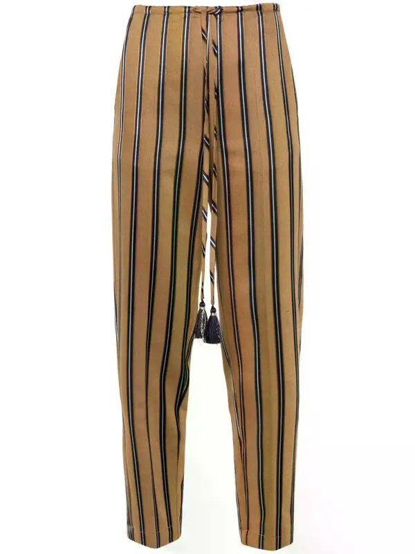 FORTE_FORTE Striped Tapered Trousers - Neutrals