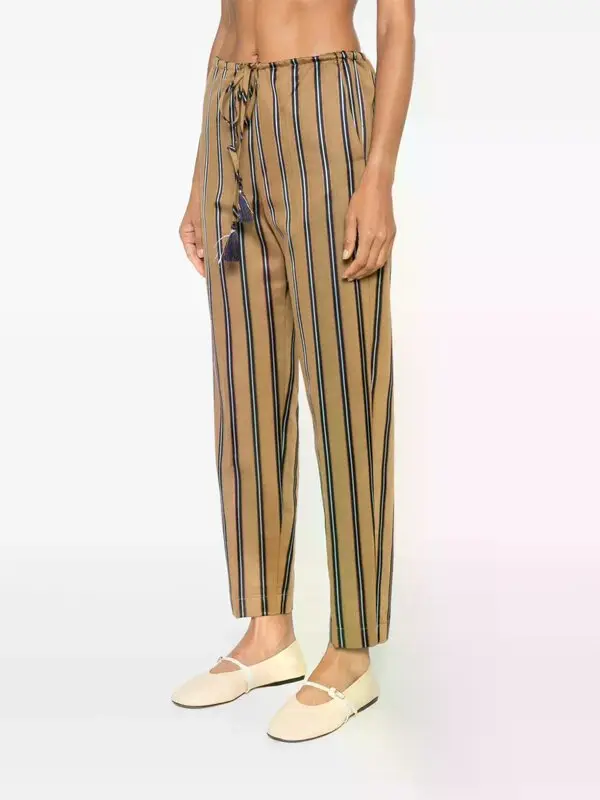 FORTE_FORTE Striped Tapered Trousers - Neutrals