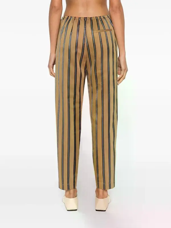 FORTE_FORTE Striped Tapered Trousers - Neutrals