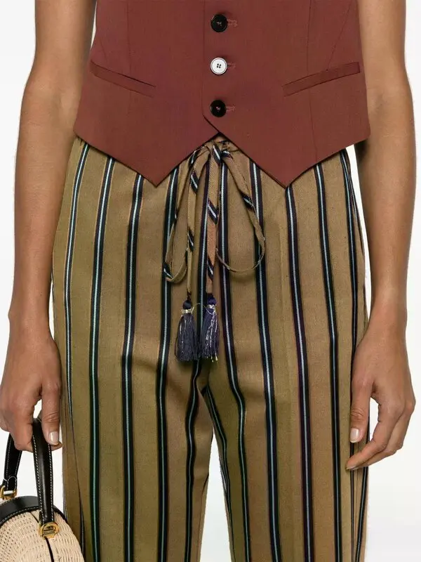 FORTE_FORTE Striped Tapered Trousers - Neutrals