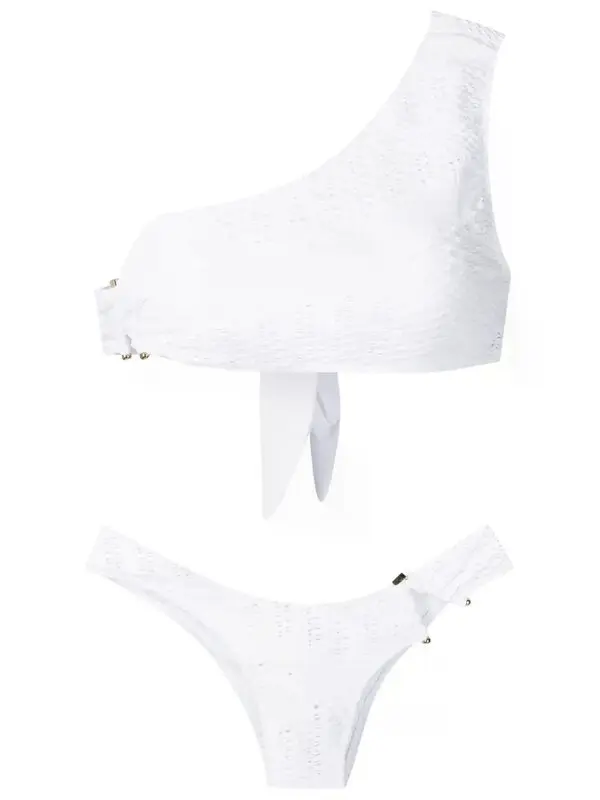 AMIR SLAMA Open-knit Off-shoulder Bikini Set - White