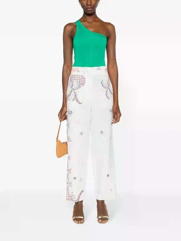 FORTE_FORTE One-shoulder Ribbed-knit Tank Top